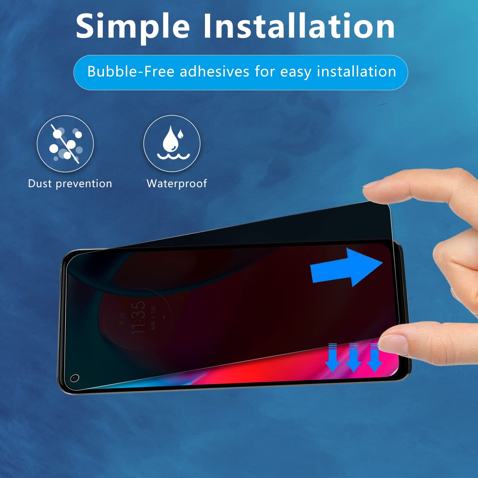(2+2pack)Compatible for Moto G Stylus 5G 2021 Privacy Screen Protector(2 Pack) and 2 Pack Tempered Glass Camera Lens Protector,Precise Cutout,Bubble Free,easy installation,9H Hardness HD,Tempered