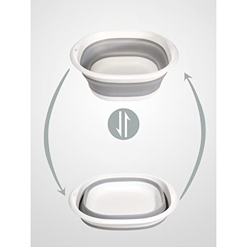Kvoike 14.8" Collapsible Multipurpose Plastic Washing Basin, Space Saving, Easy to Store, Foldable Basin for Camping Dish Washing Tub and RV Sink