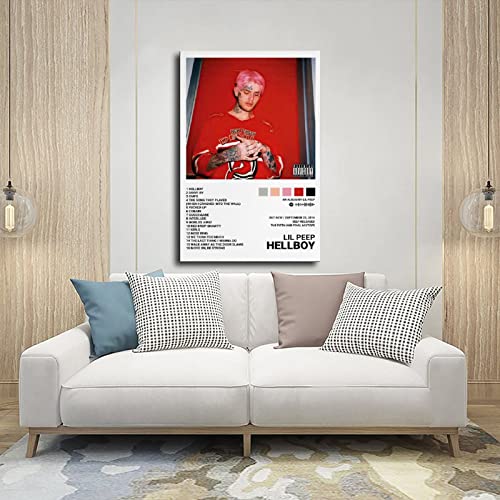 XIUXIN Lil Peep Hellboy Posters Album Cover Canvas Poster Unframe: 12x18inch(30x45cm)