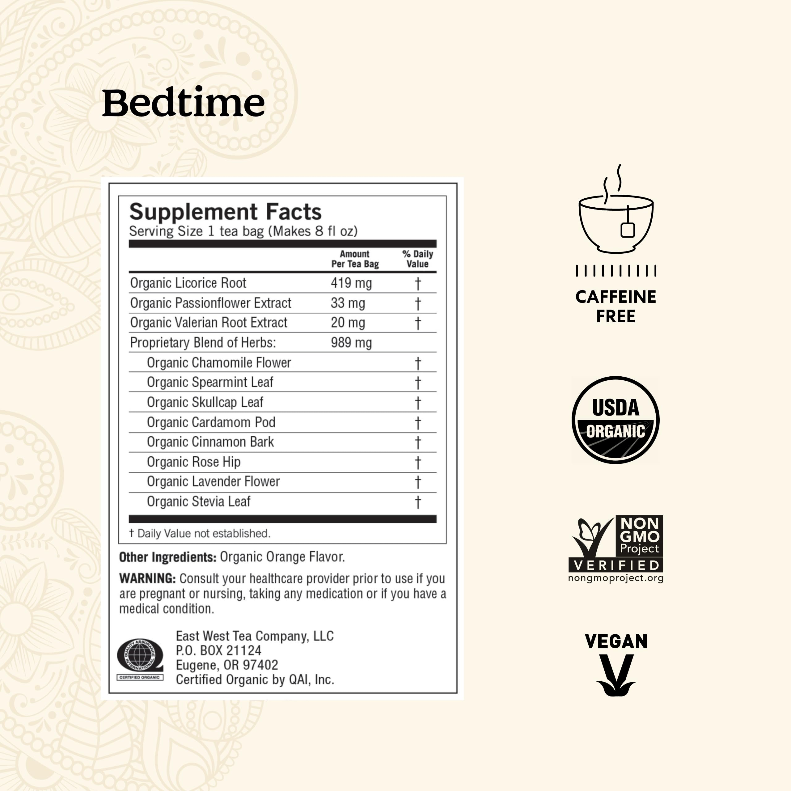 Yogi Tea - Bedtime (4 Pack) - Supports a Good Night’s Sleep - Tea with Passionflower, Chamomile, Valerian Root, and Lavender - 64 Organic Herbal Tea Bags