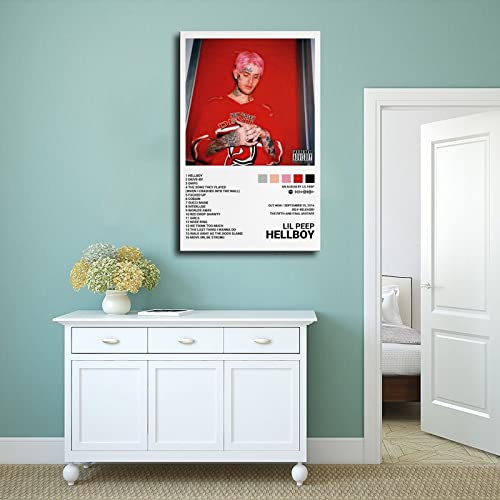 XIUXIN Lil Peep Hellboy Posters Album Cover Canvas Poster Unframe: 12x18inch(30x45cm)