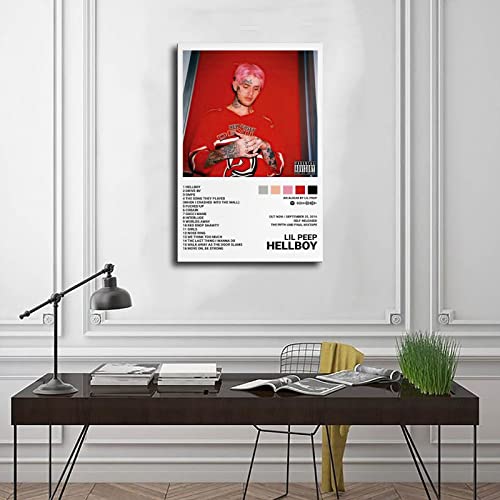 XIUXIN Lil Peep Hellboy Posters Album Cover Canvas Poster Unframe: 12x18inch(30x45cm)