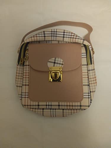 Strip Pattern Women's Backpack, Small School Bag, Zipper Fashion Top Handle Bag With Front Pocket, Shoulder Purse (PINK)