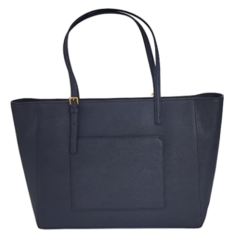 Tory Burch 134836 Emerson Tory Navy Blue With Gold Hardware Women's Large Tote