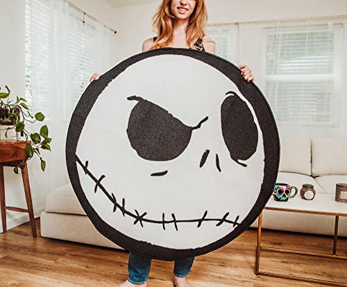 Nightmare Before Christmas Disney The Jack Skellington 39-Inch Round Area Rug Accent, Indoor Floor Mat