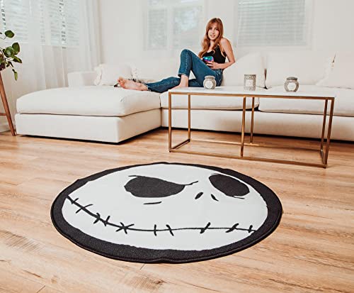 Nightmare Before Christmas Disney The Jack Skellington 39-Inch Round Area Rug Accent, Indoor Floor Mat