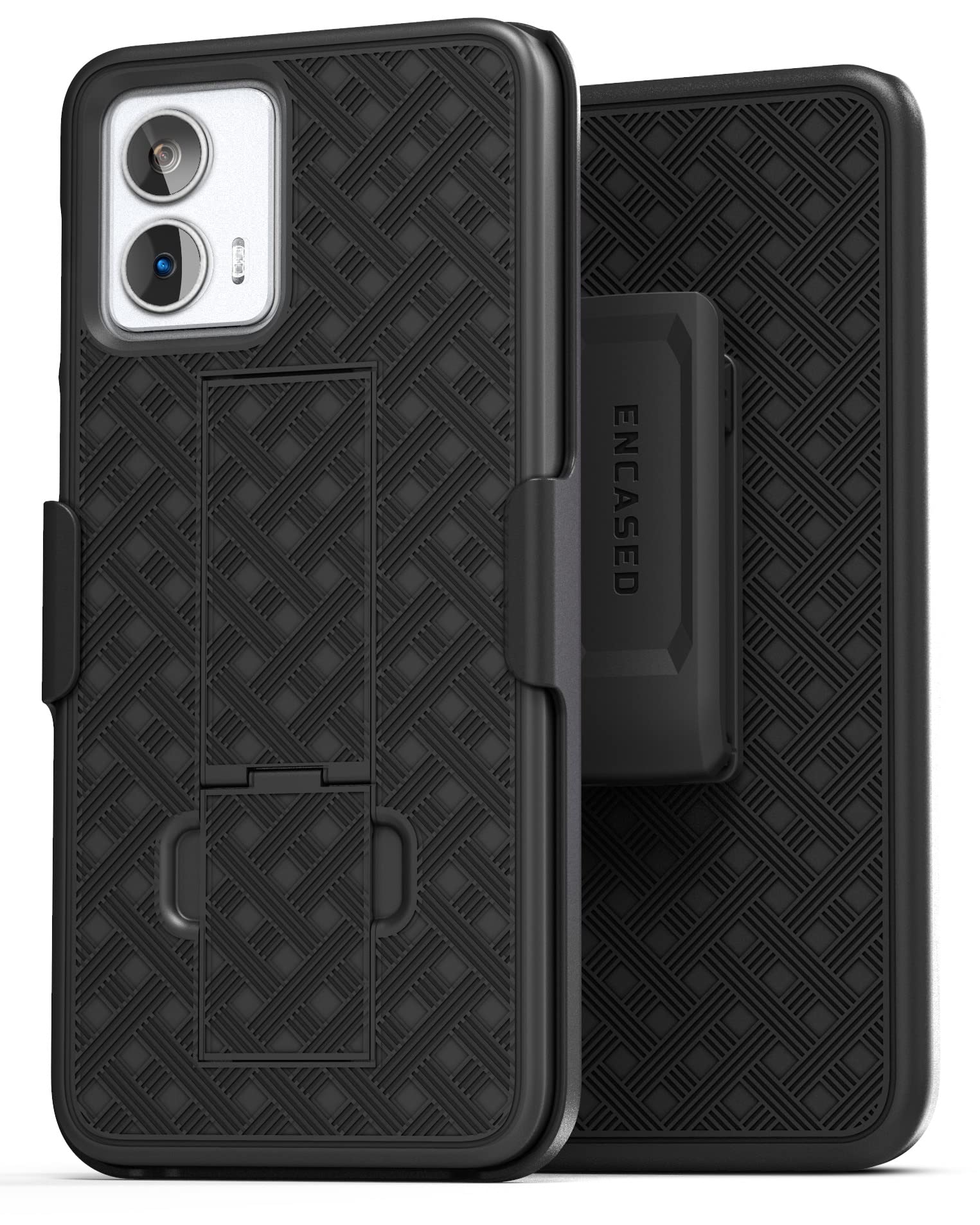 Encased DuraClip for Moto G 5G 2023 Belt Clip Case, Slim Phone Case with Holster (Motorola G 2023) Black
