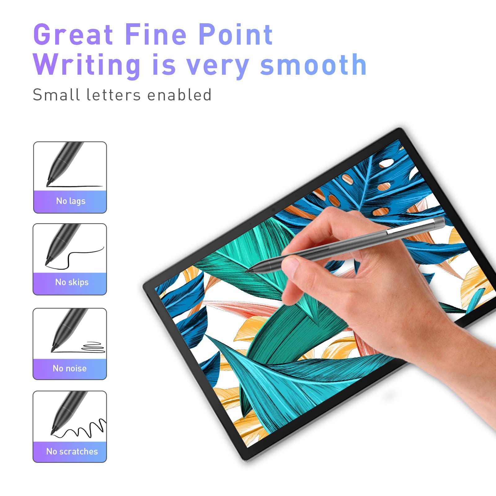 Genuine Digital Stylus Pen for HP Envy x360/Pavilion x360/Spectre x360 2-in-1 Touch Screen Laptops, Support MPP 1.51 Tilt Pen with 1024 Pressure Sensitivity
