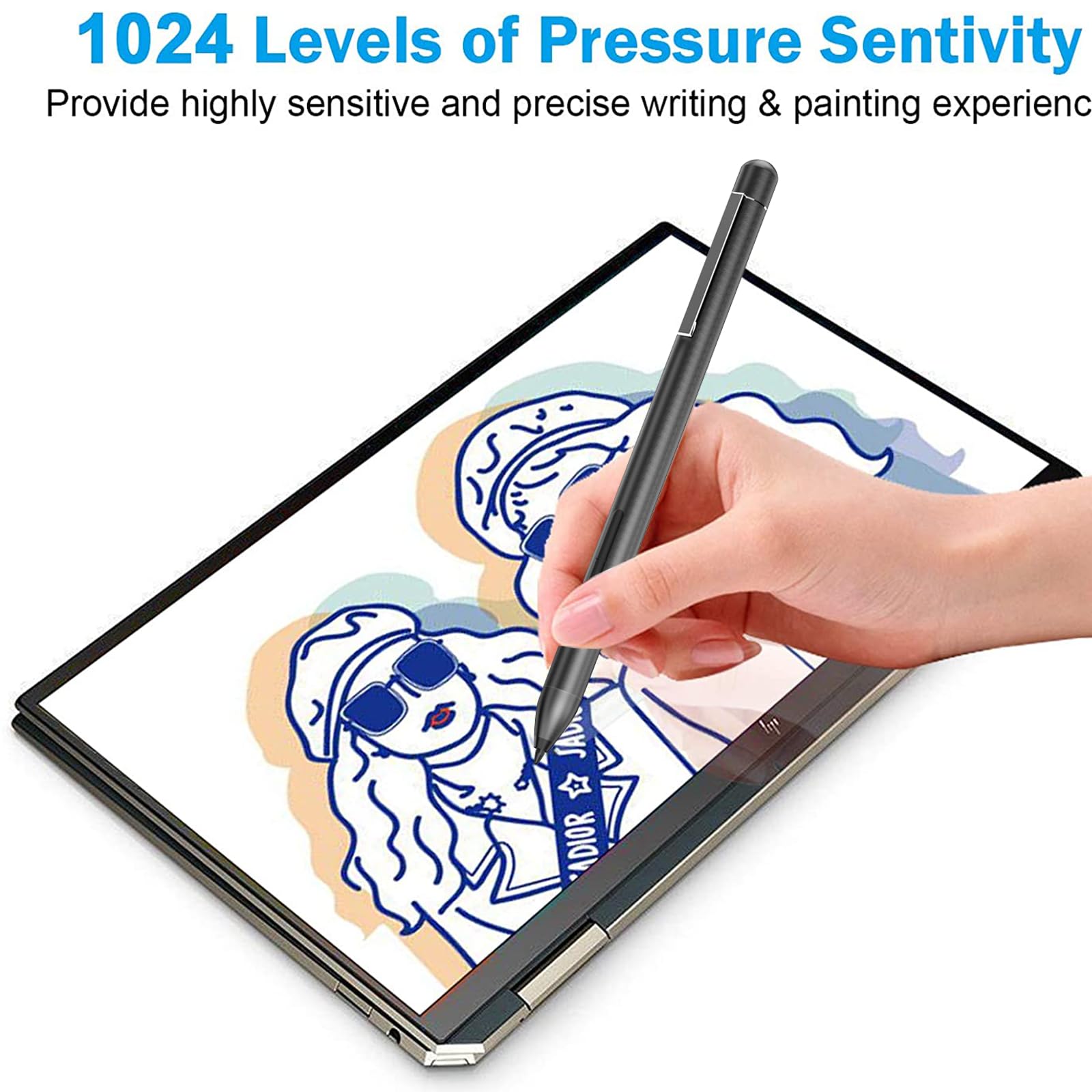 Genuine Digital Stylus Pen for HP Envy x360/Pavilion x360/Spectre x360 2-in-1 Touch Screen Laptops, Support MPP 1.51 Tilt Pen with 1024 Pressure Sensitivity