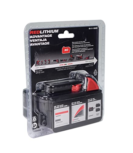 Milwaukee 48-11-1850R M18 18V 5Ah XC Extended Capacity Resistant Battery 2 Pack, (48-11-1850Rx2)