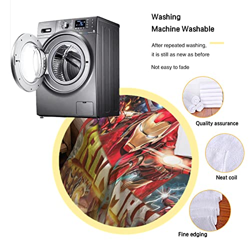 Super Hero Throw Blanket Soft Flannel Cartoon Blanket All Season Warm Bedding for Sofa Chair Decorations 60"x50"