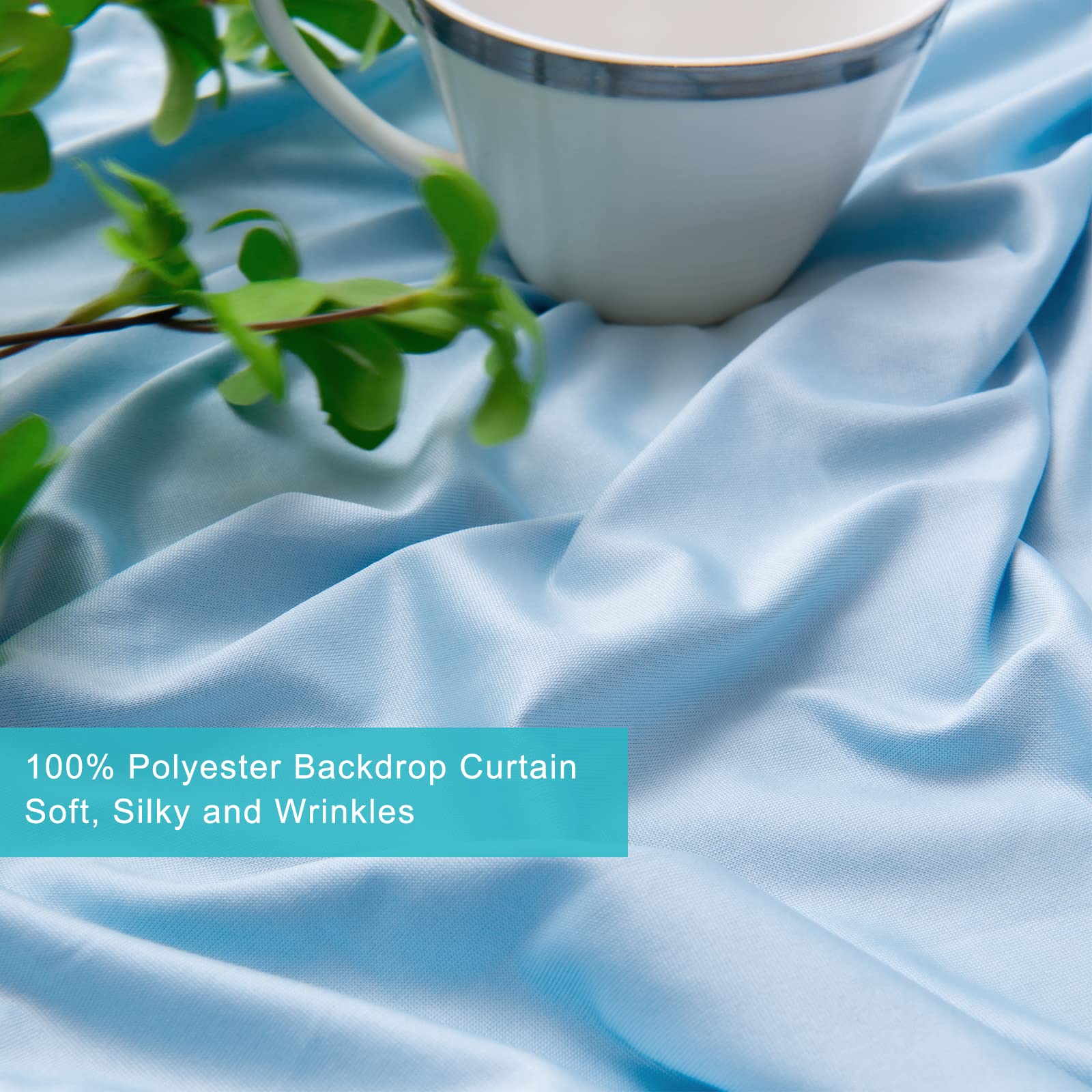 10ft×9ft Wrinkle Free Baby Blue Backdrop Curtains for Parties, Thick Fabric Photo Backdrop Drapes for Wedding Birthday Baby Shower Gender Reveal Photography Home Decor