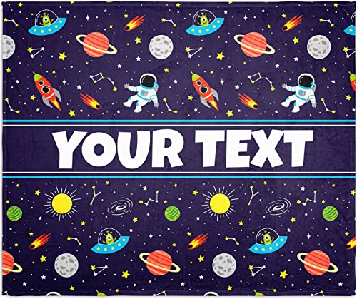 Personalized Outer Space Blanket - Custom Birthday Gift or Holiday Present for Boys, Girls, Kids, Children - 50 x 60 Inches, Full Coverage Vibrant Design, Soft and Cozy