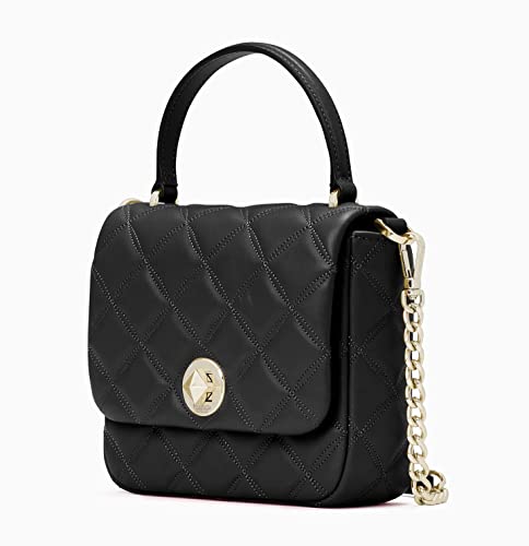 Kate Spade New York Natalia Quilted Leather Square Crossbody (Black)
