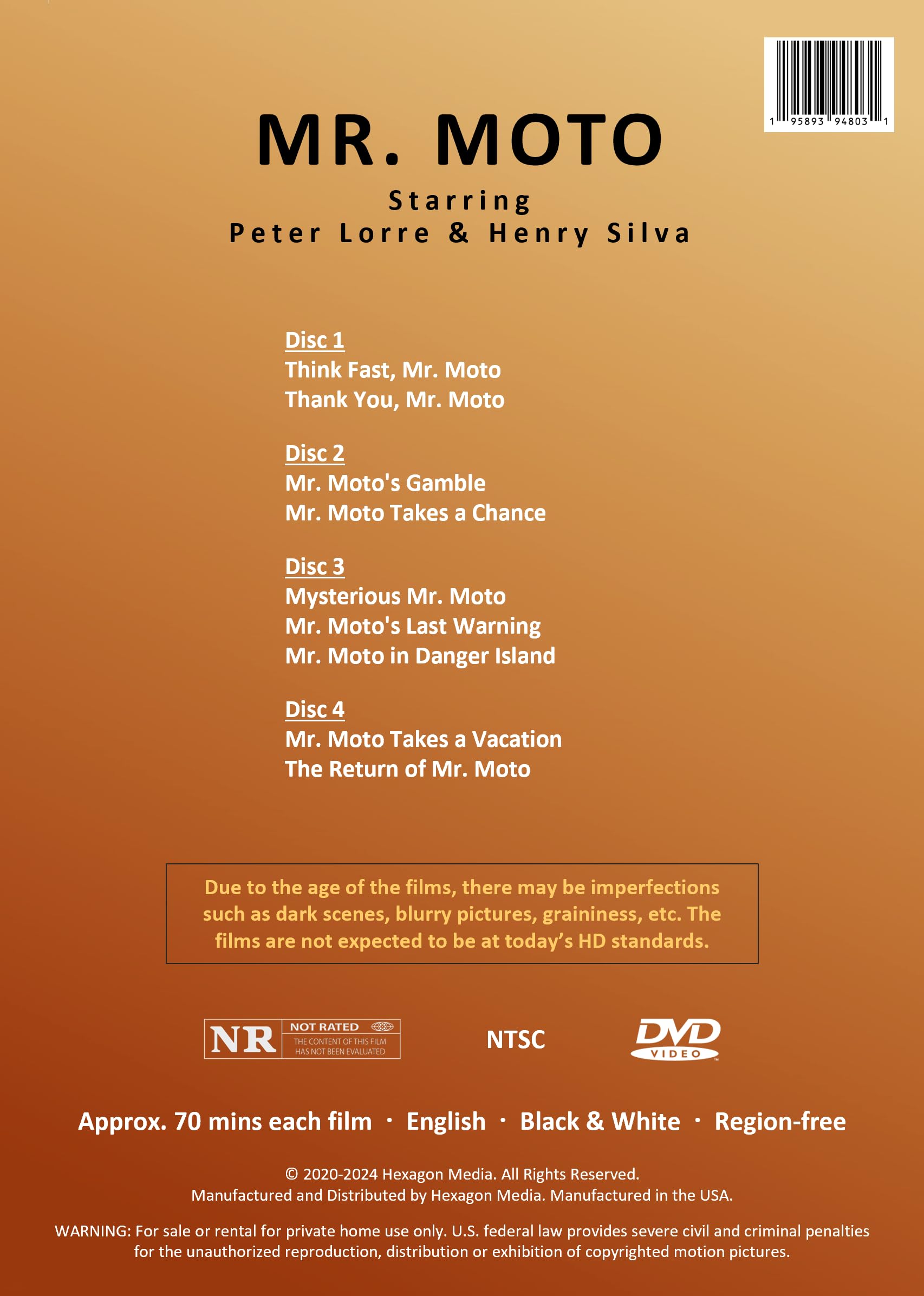 Mr. Moto Film Collection, All 9 Movies [4 DVDs]