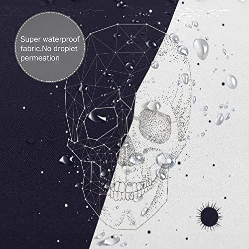 Sugar Skull Shower Curtain, Graveyard Mexico Design on Black White Backdrop Print, Cloth Fabric Bathroom Decor Set with Hooks 66x72Inch(168x183cm)
