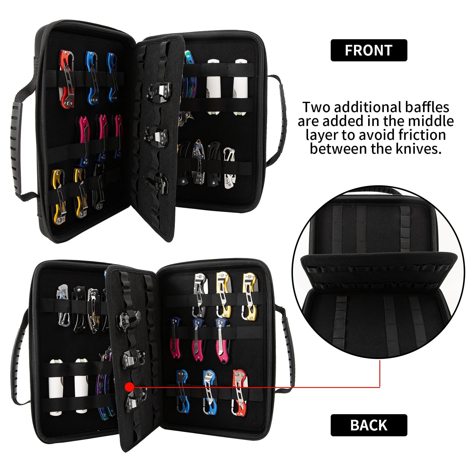 QEES Knife Display Case,62 Slots Knife Case,Knife Storage,Butterfly Knives Storage Organizer,Pocket Knives Collection Protector Butterfly Knives Case For Survival Tactical Outdoor EDC Mini Knife