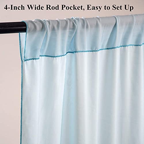 AMZLOKAE Chiffon Backdrop Curtains Baby Blue 29''x84'' Sheer Curtains 2 Panels Voile Window Curtains Tulle Backdrop Curtains for Party Light Blue Shower Curtains Chiffon Fabric for Wedding Arch