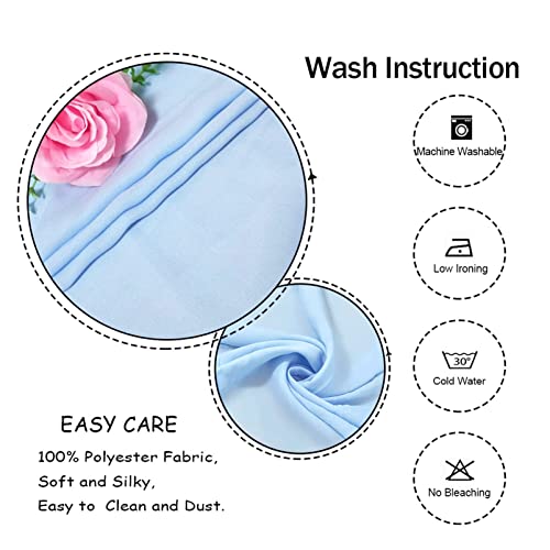 AMZLOKAE Chiffon Backdrop Curtains Baby Blue 29''x84'' Sheer Curtains 2 Panels Voile Window Curtains Tulle Backdrop Curtains for Party Light Blue Shower Curtains Chiffon Fabric for Wedding Arch