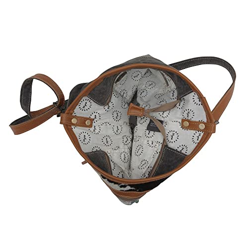 Western Leather Shoulder Bag for Women - Upcycled Canvas Crossbody Bag Isabela Fiori