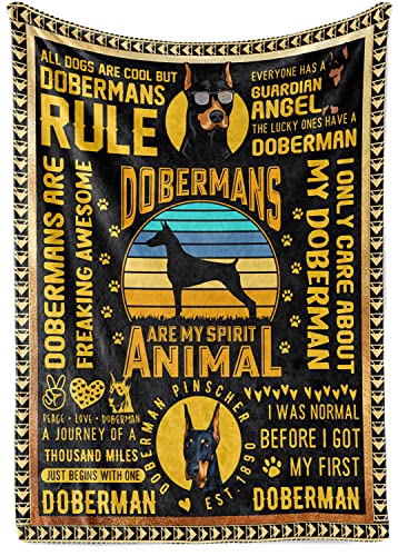 InnoBeta Doberman Pinscher Gifts, Doberman Blanket Throws for Dobie Mom Dad, Gifts for Doberman Pinscher Lovers, 50 x 65 inches, Perfect for Birthday Christmas Thanksgiving