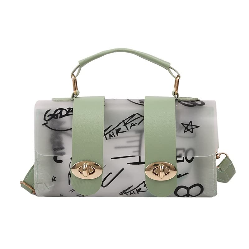 Fashion 2022 New Women PVC Transparent Graffiti Messenger Female Bag Shoulder Handbag Purse Crossbody Bags for Women Tote Bags