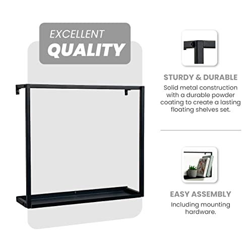 3 Tiered Wall Shelf – Floating Shelf Wall Mounted for Living Room, Bedroom, Bathroom, Kitchen – Wall Display Bookshelf - Storage Rack for Organization and Scandinavian Décor (Modern)