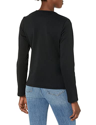 The Drop Women's @caralynmirand Long Sleeve Knit Moto Jacket, Black, M