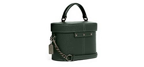 COACH Womens Satchel Kay Crossbody Handbags In Leather (QB/Amazon Green)