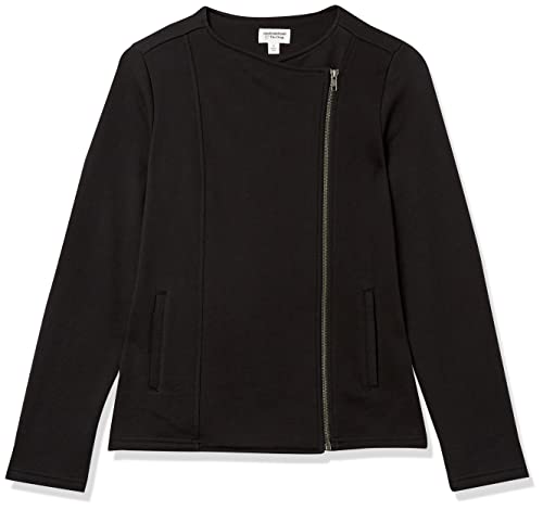 The Drop Women's @caralynmirand Long Sleeve Knit Moto Jacket, Black, M
