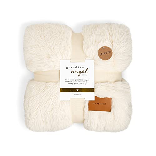DEMDACO Guardian Angel Cream 60 x 50 Polyester Fiber Fabric Throw Blanket