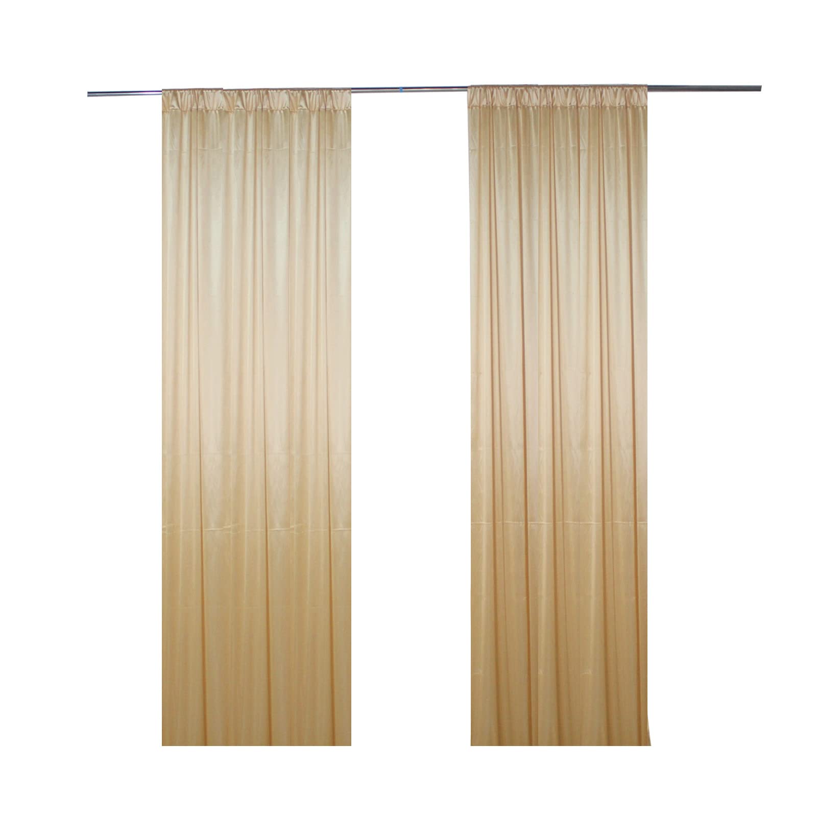 SweetEasy 2pcs 5ftx10ft Wedding Backdrop Curtains for Parties Birthday Baby Shower Bridal Home Party Festival Engagement Arch Party Stage Decorations Photography(Champagne)