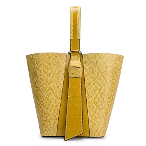 DANN Women's Leather Handbags Women's Bucket Tote Bags Shoulder Messenger Bags (Color : D, Size