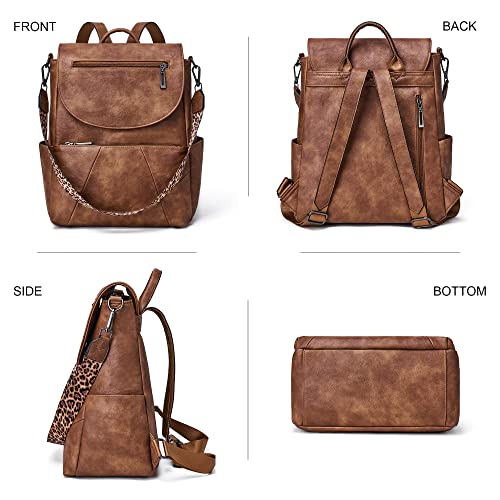 YIQUN Backpack Purse for Women Leather Backpack Purse Travel Backpack Fashion Ladies Shoulder Bag with Wristlets