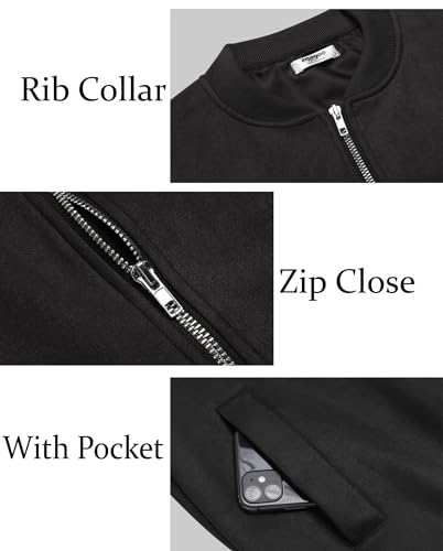 Zeagoo Womens Jacket Faux Suede Leather Trendy Light Coat Moto Jackets with Pockets