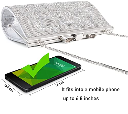 Sumnn Evening Clutch Bag Cocktail Prom Sparkly Rhinestone Crystal Bride and Bridesmaid Wedding Party Formal Purses for Women