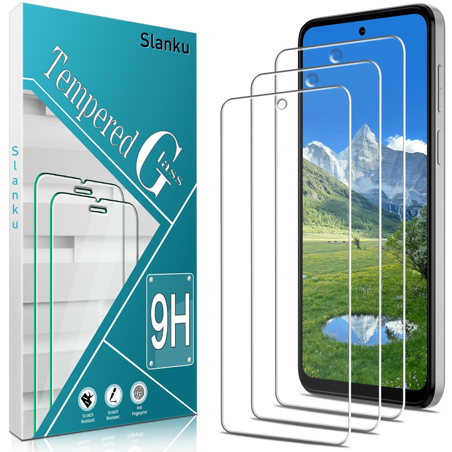 Slanku (3 Pack) Screen Protector for Motorola Moto G 5G 2023 Tempered Glass, Anti Scratch, Bubble Free, Easy to install