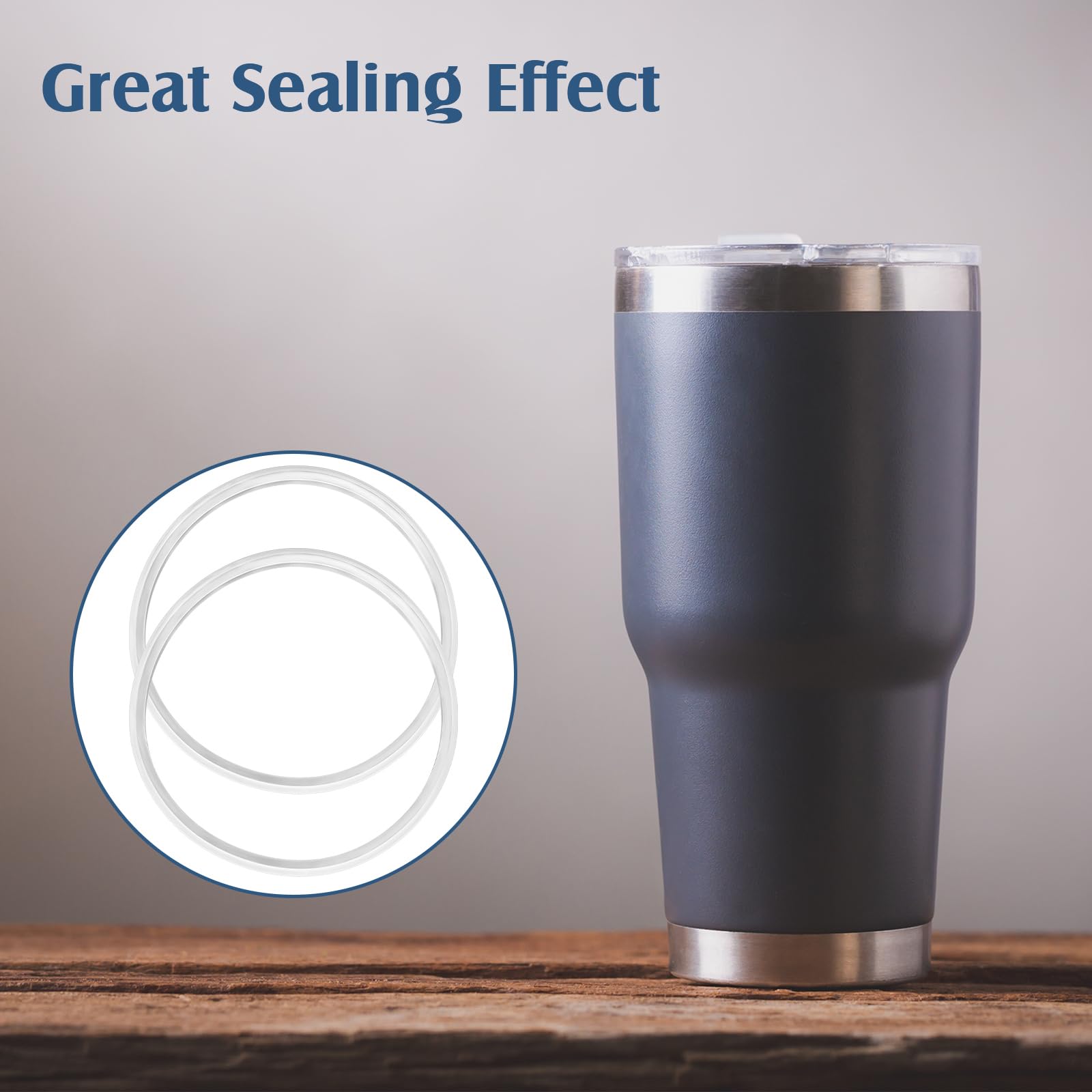 20 oz Replacement Rubber Lid Seals O Shaped Resealable Lid Gaskets for 10, 12, 16 and 20 Ounce Insulated Stainless Steel Tumblers (White, 6 Pieces)