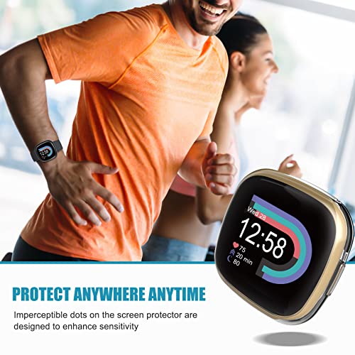 KPYJA 6-Pack Screen Protector Compatible with Fitbit Sense 2/Versa 4 Case, Soft TPU Plated Case All-Around Protective Screen Full Cover Bumper Compatible for Fitbit Sense 2/Versa 4 Smart Watch