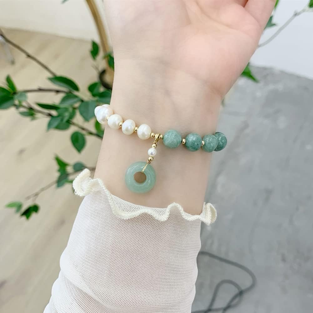 BigBigMe Burmese Jade Pearl Bracelet / 3 Pack Silver Backdrop Curtain