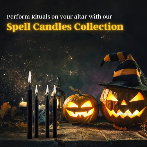 ladyrobyn Set of 40 Spell Candles Chime Candles/Stick Candle/Spell Candle Set of 40 | Spell Candle | Unscented (Black)