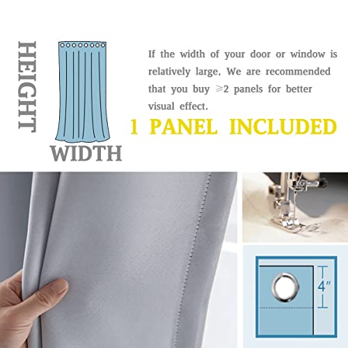Tree Book Cover Lake Winter Cold Door Panel Curtain Black Drapes for Backdrop Window Decor,1 Panel,(W) 51 X (H) 63 Inches