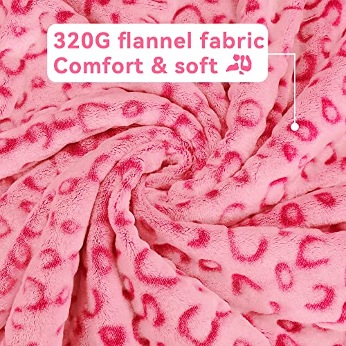 Pink Cheetah Print Blanket Gifts for Women Flannel Fleece Leopard Print Throw Blanket Warm Soft Cozy Cheetah Blanket for Couch Bed Sofa Leopard Blankets & Throws for Mom Adult Leopard Decor 50"×60"