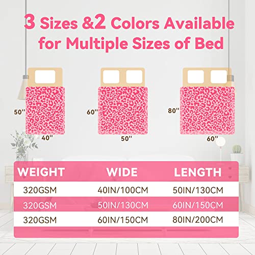 Pink Cheetah Print Blanket Gifts for Women Flannel Fleece Leopard Print Throw Blanket Warm Soft Cozy Cheetah Blanket for Couch Bed Sofa Leopard Blankets & Throws for Mom Adult Leopard Decor 50"×60"