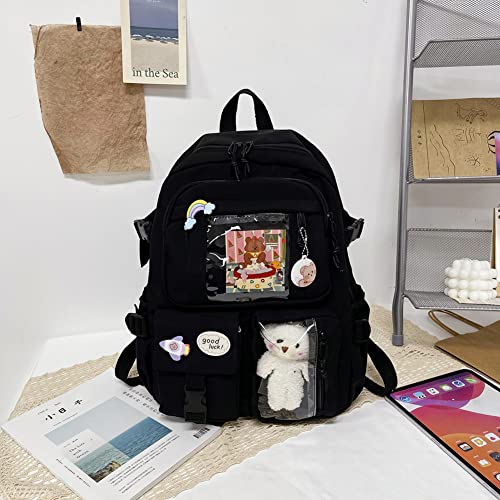 Women Backpack Multi-Pocket Nylon Girls Schoolbag Kawaii Girl Travel Student Bag
