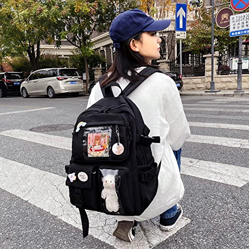 Women Backpack Multi-Pocket Nylon Girls Schoolbag Kawaii Girl Travel Student Bag
