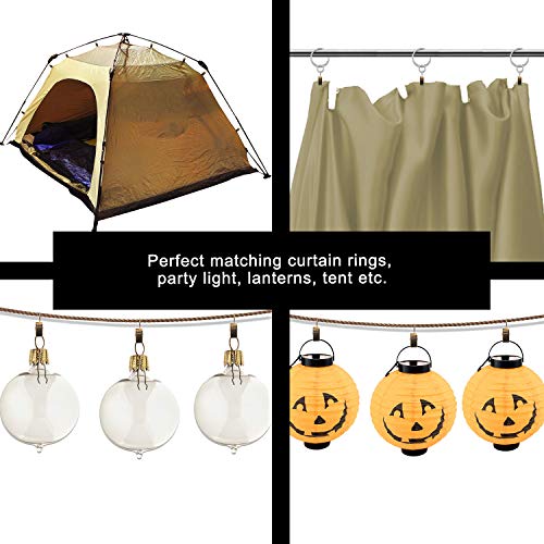 Coideal Small Curtain Clips Gold - 100 Pack Stainless Steel Curtain Hooks for Hanging Party String Lights Indoor, Art Crafts, Christmas Wedding Decoration (Light Gold)