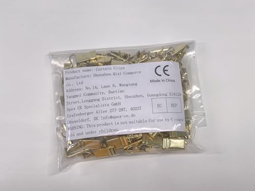 Coideal Small Curtain Clips Gold - 100 Pack Stainless Steel Curtain Hooks for Hanging Party String Lights Indoor, Art Crafts, Christmas Wedding Decoration (Light Gold)