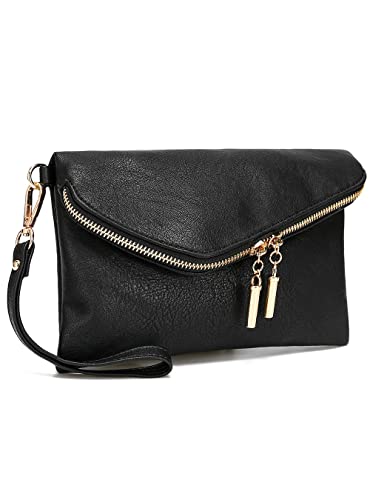 YIKOEE Envelope Clutch Purses for Women Wristlet Evening Clucth with Chain