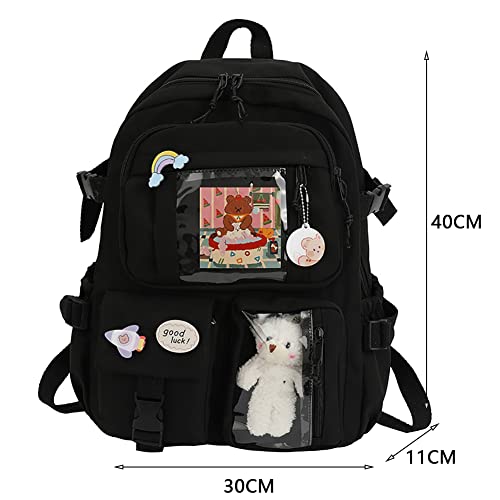 Women Backpack Multi-Pocket Nylon Girls Schoolbag Kawaii Girl Travel Student Bag